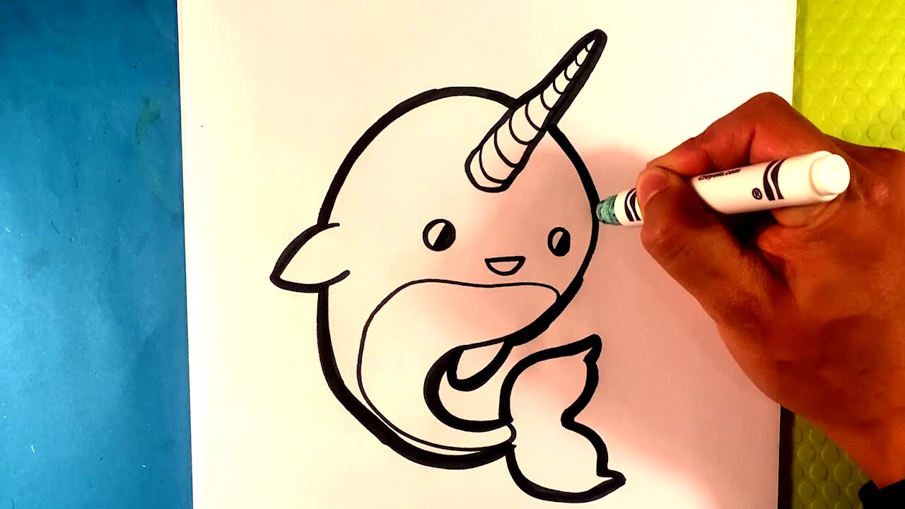 How to Draw a Narwhal - Easy Drawings - YouTube