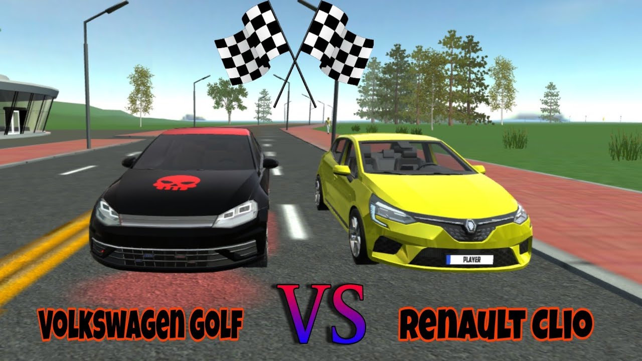 Car simulator 2 | Volkswagen Golf vs Renault Clio | Race - YouTube