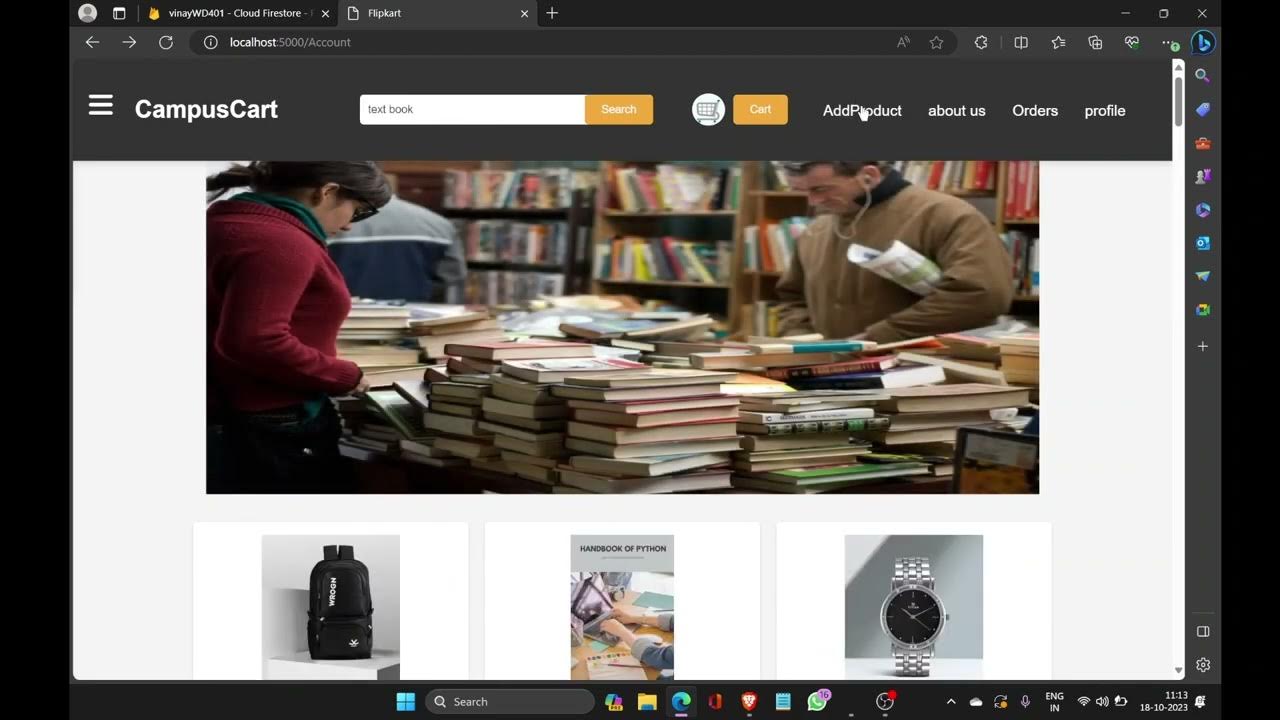 Campus Cart Web Application using Flask and Firebase - YouTube