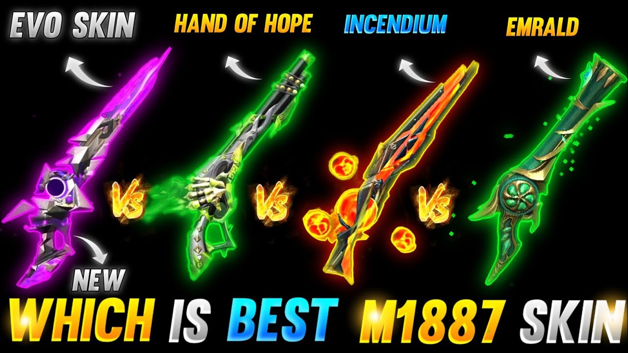 EVO M1887 VS ALL M1887 | BEST M1887 SKIN IN FREE FIRE | M1887 SKIN ...