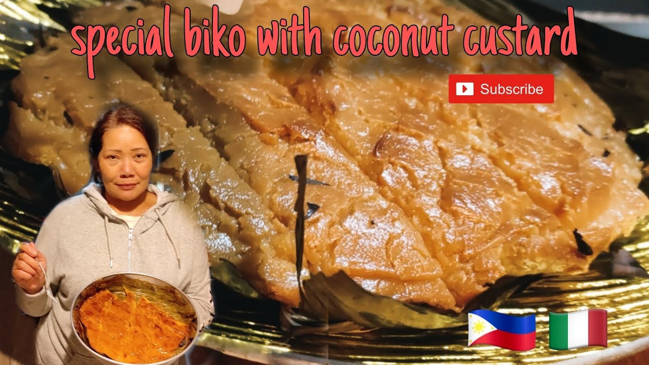 Biko with custard topping recipe | super yummy and delicious - YouTube