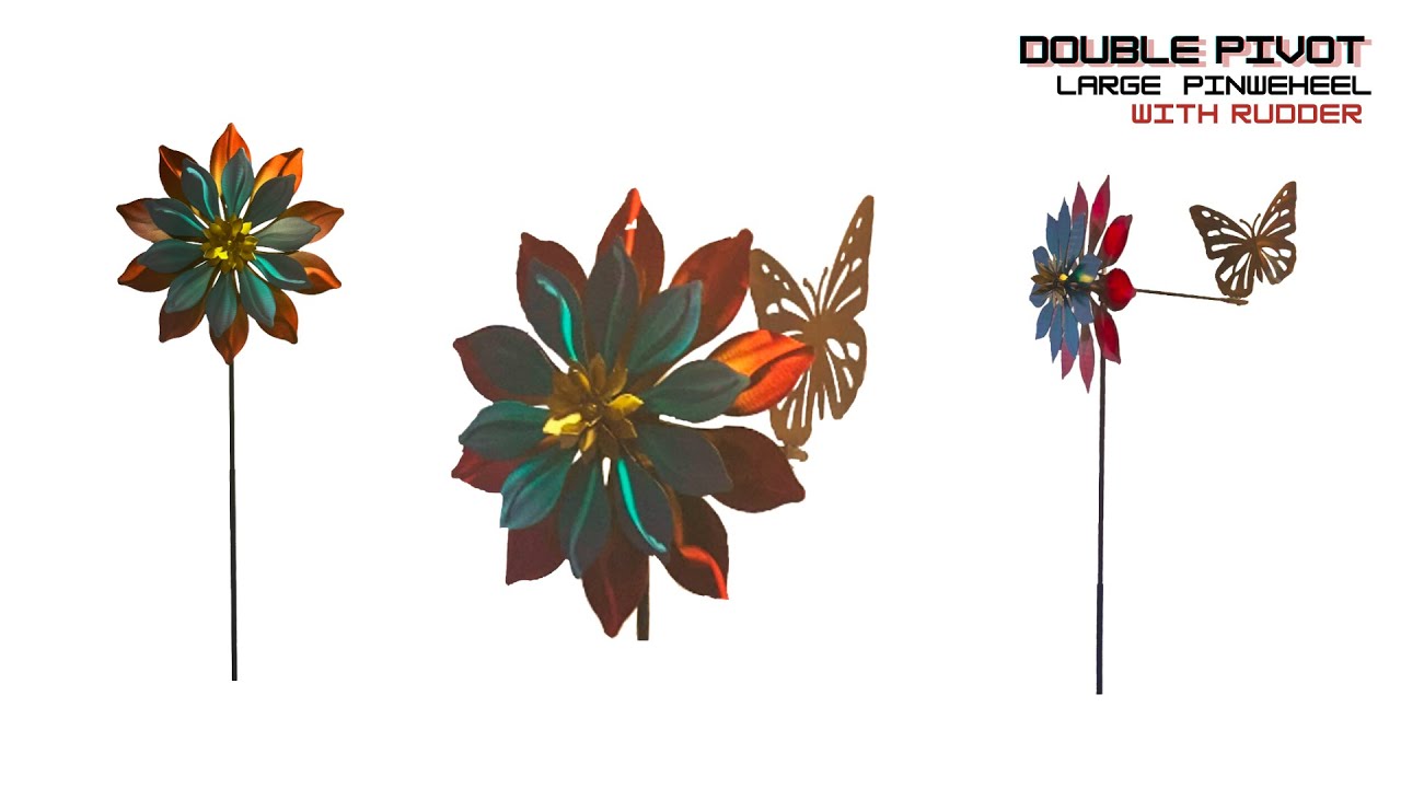 Double Pivot Pinwheel- Kinetic Yard Art - YouTube
