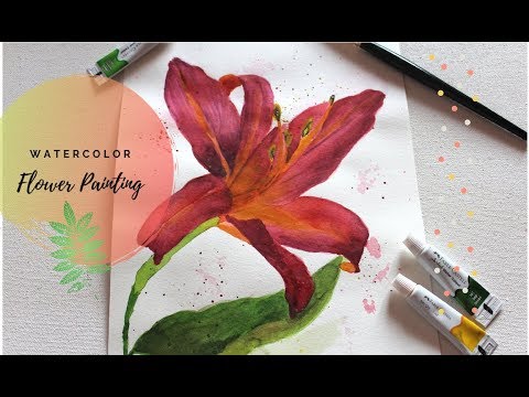 Watercolor flower painting - Intermediate | Step by step tutorial - YouTube