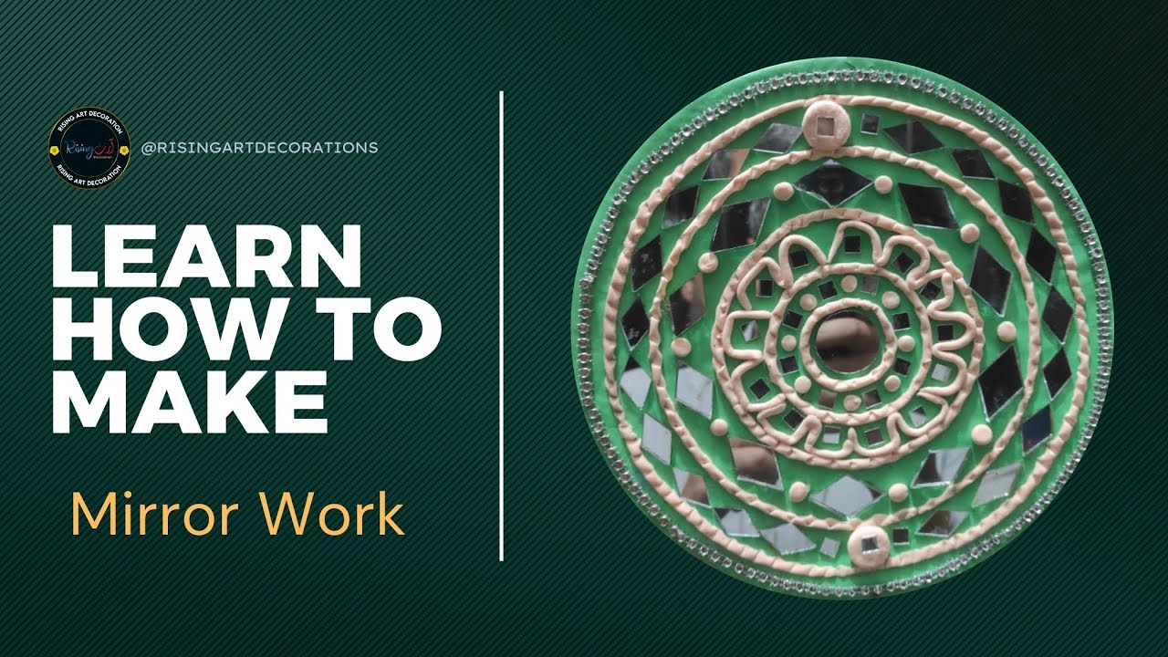 Mirror work art # Mirror art tutorial #risingartdecorations #DIY mirror ...