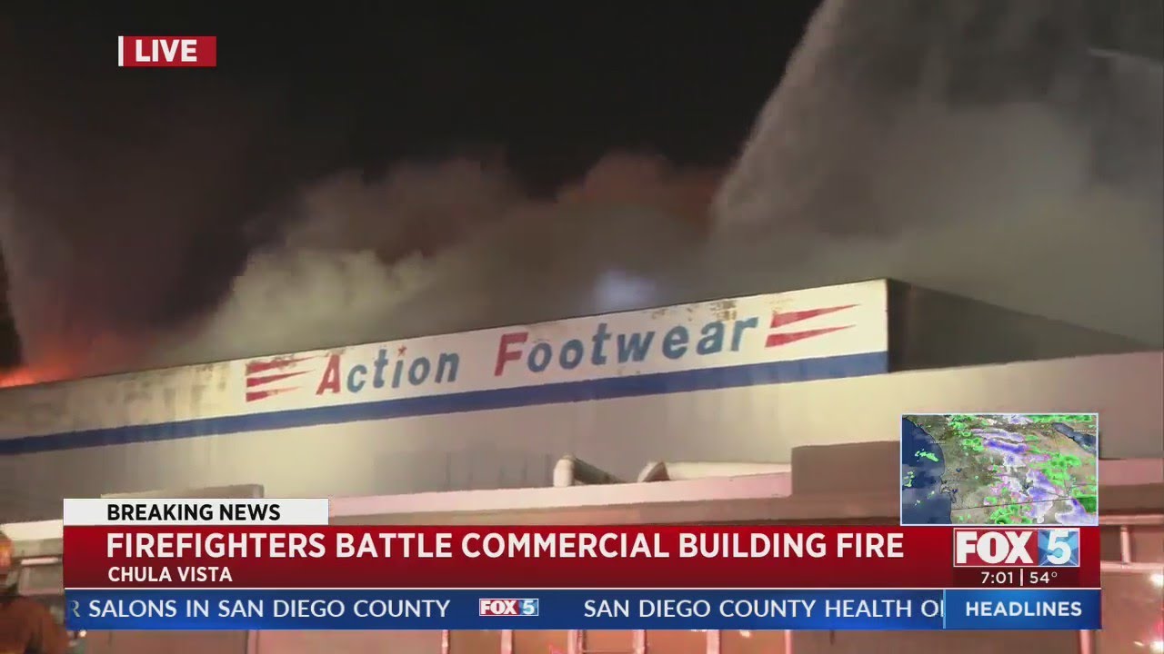 Firefighters Battle Commercial Building Fire In Chula Vista - YouTube