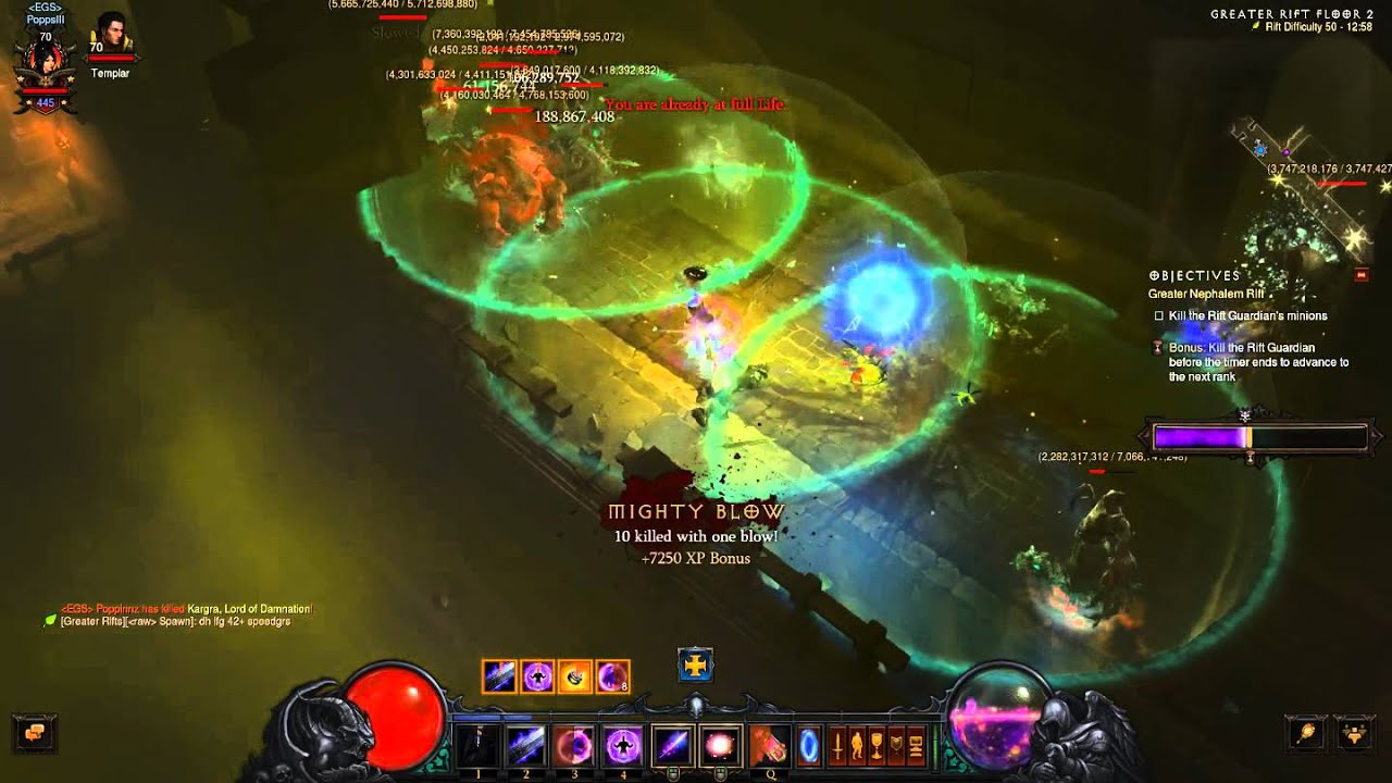 Diablo 3 Wizard Delsere's Frozen Orb GR 50 gameplay almost got it ...