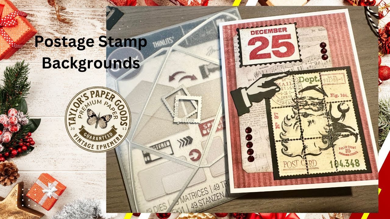 Postage Stamp Background using Tim Holtz Postale Die - YouTube