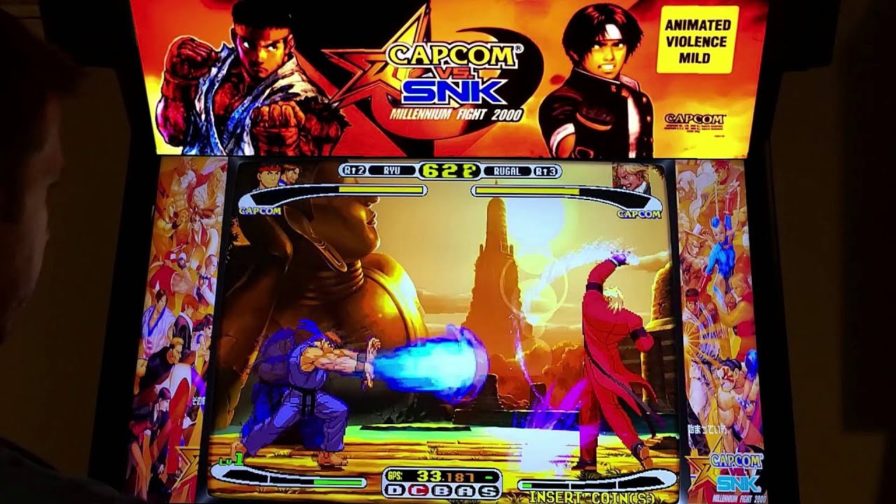 Capcom vs. SNK: Millennium Fight 2000 Arcade Cabinet Playthrough w ...