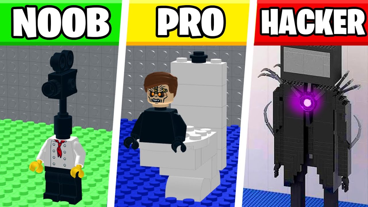 LEGO Characters Skibidi Toilet : Noob, Pro, HACKER! | (Skibidi Toilet ...