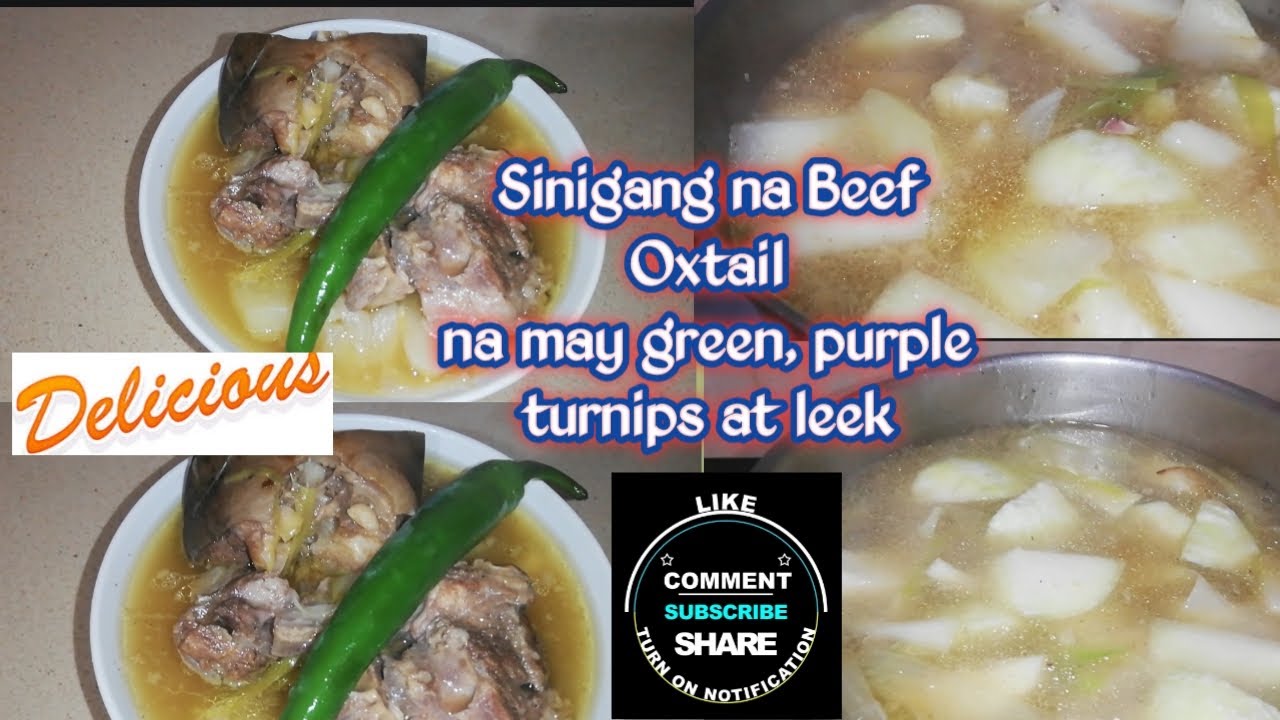 Paano magluto ng Sinigang na Beef Oxtail na may green, purple turnips ...