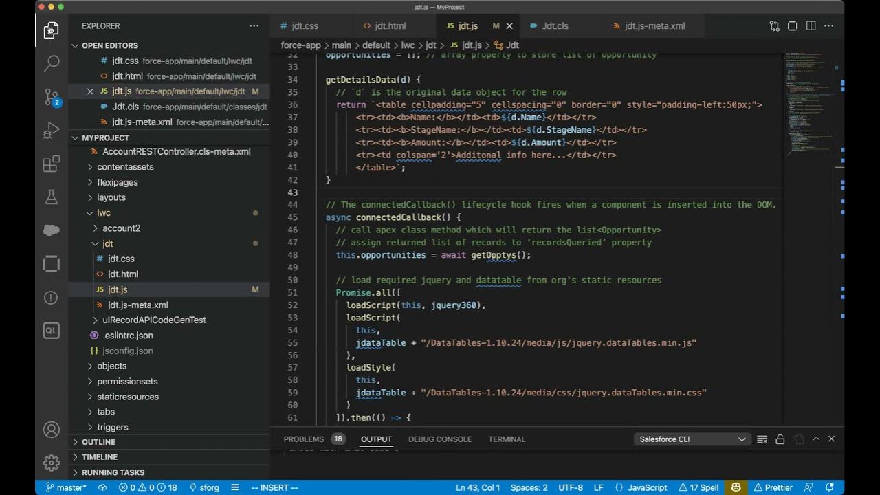 How to use JQuery Datatable in Lightning Web Components (LWC) - Part-2 - YouTube