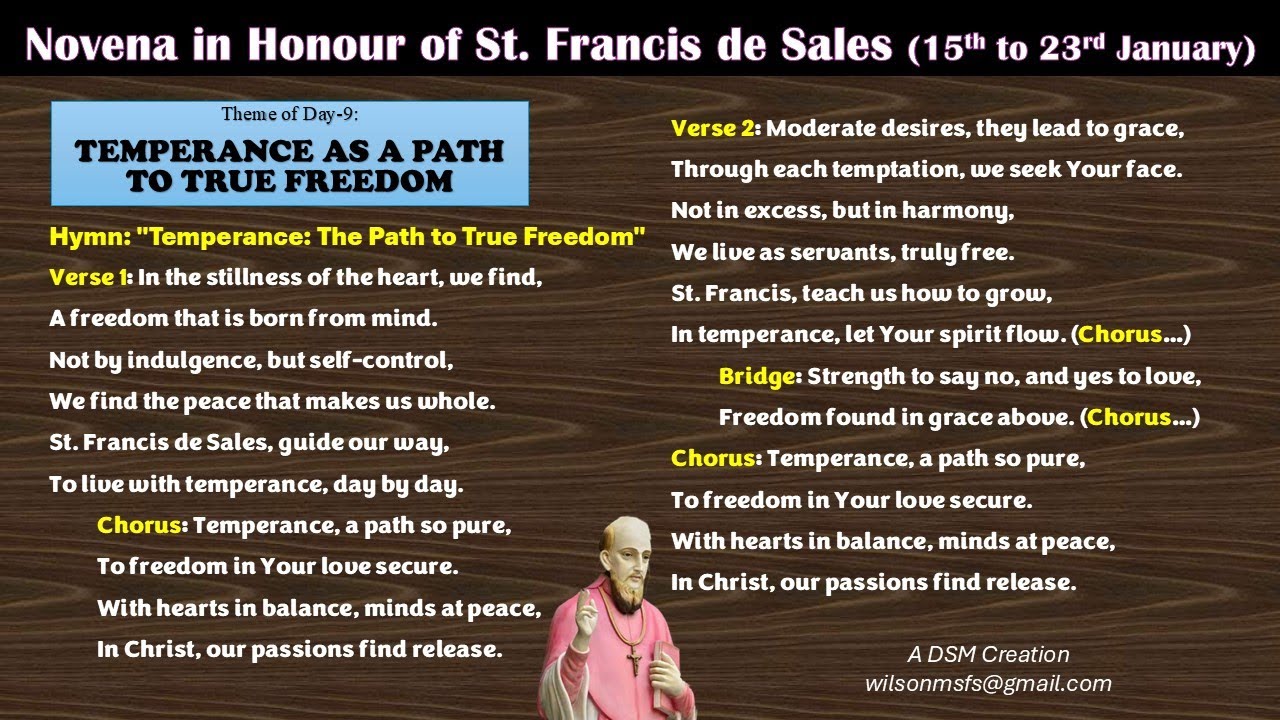 SFS Novena Day 9: Temperance: The Path to True Freedom - YouTube