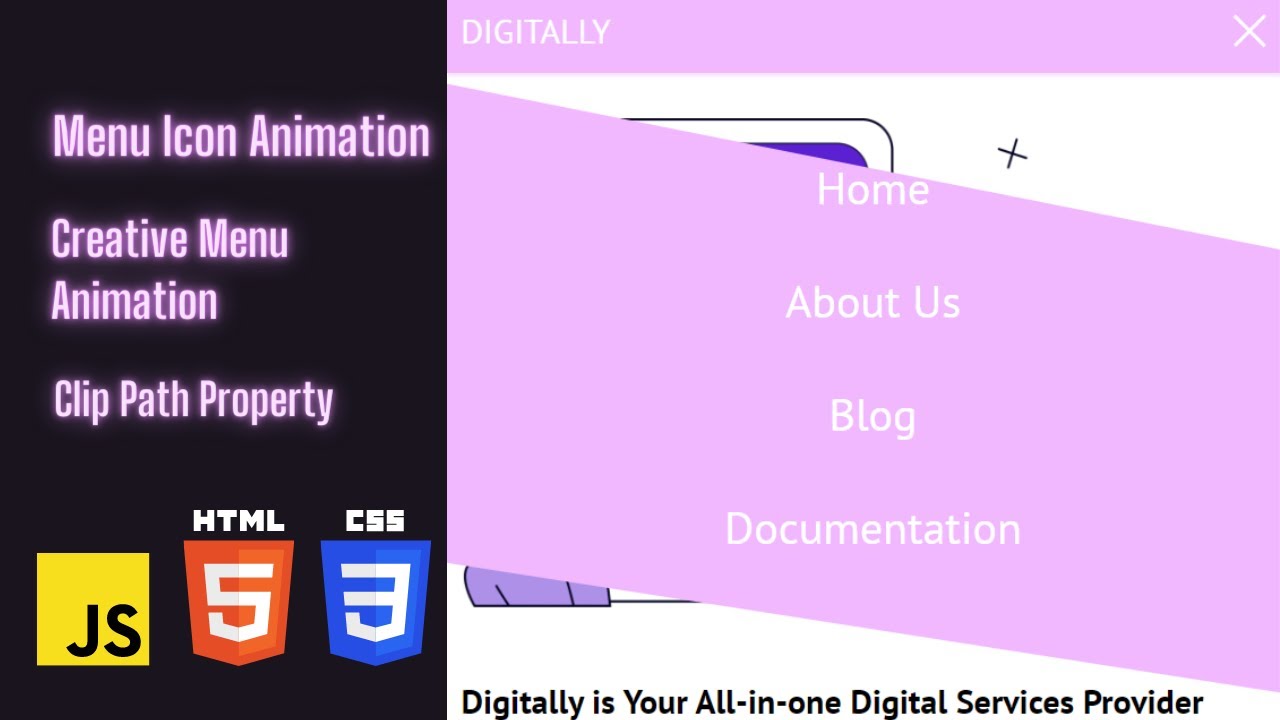Build Creative Mobile Menu | HTML, CSS3 and Javascript - YouTube