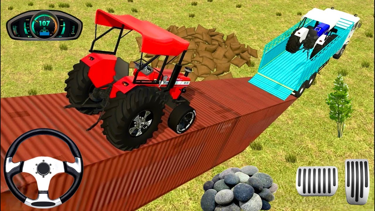 Drive JCB and Unloading Stone From Dumper in Game || jcb tractor video ...