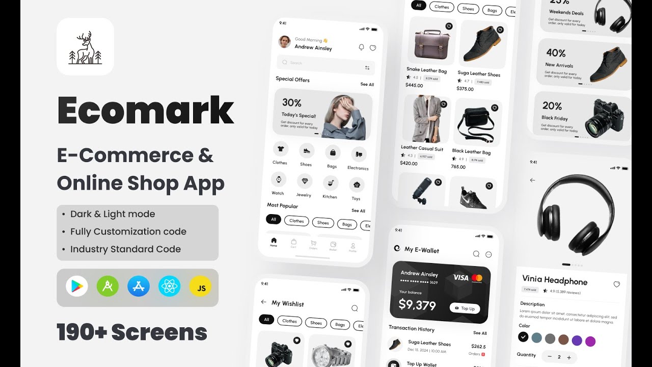 Ecomark - E-commerce React Native CLI Ui Kit - YouTube