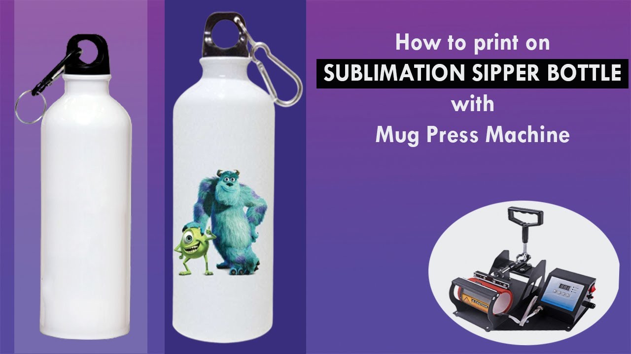 Printing on Sublimation sipper bottles via Mug Press machine - YouTube