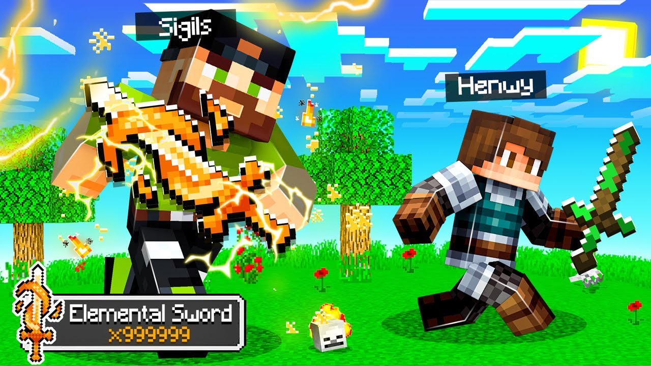 USING the ULTIMATE ELEMENT SWORD in Minecraft - YouTube