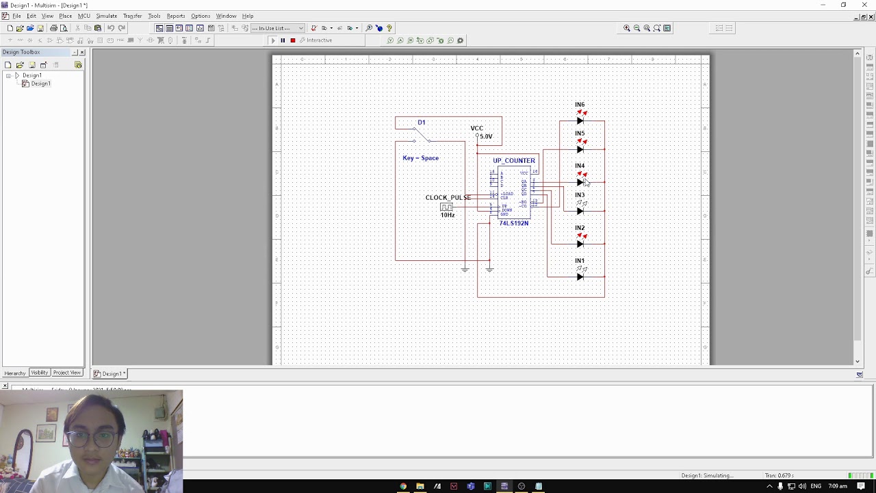 Experiment 15 - UP/DOWN Counter (Multisim) - YouTube