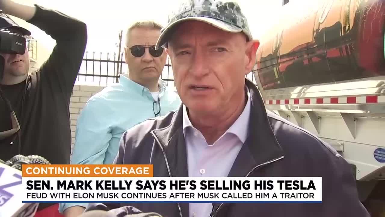 Arizona Sen. Mark Kelly to sell Tesla after feud with Elon Musk - YouTube