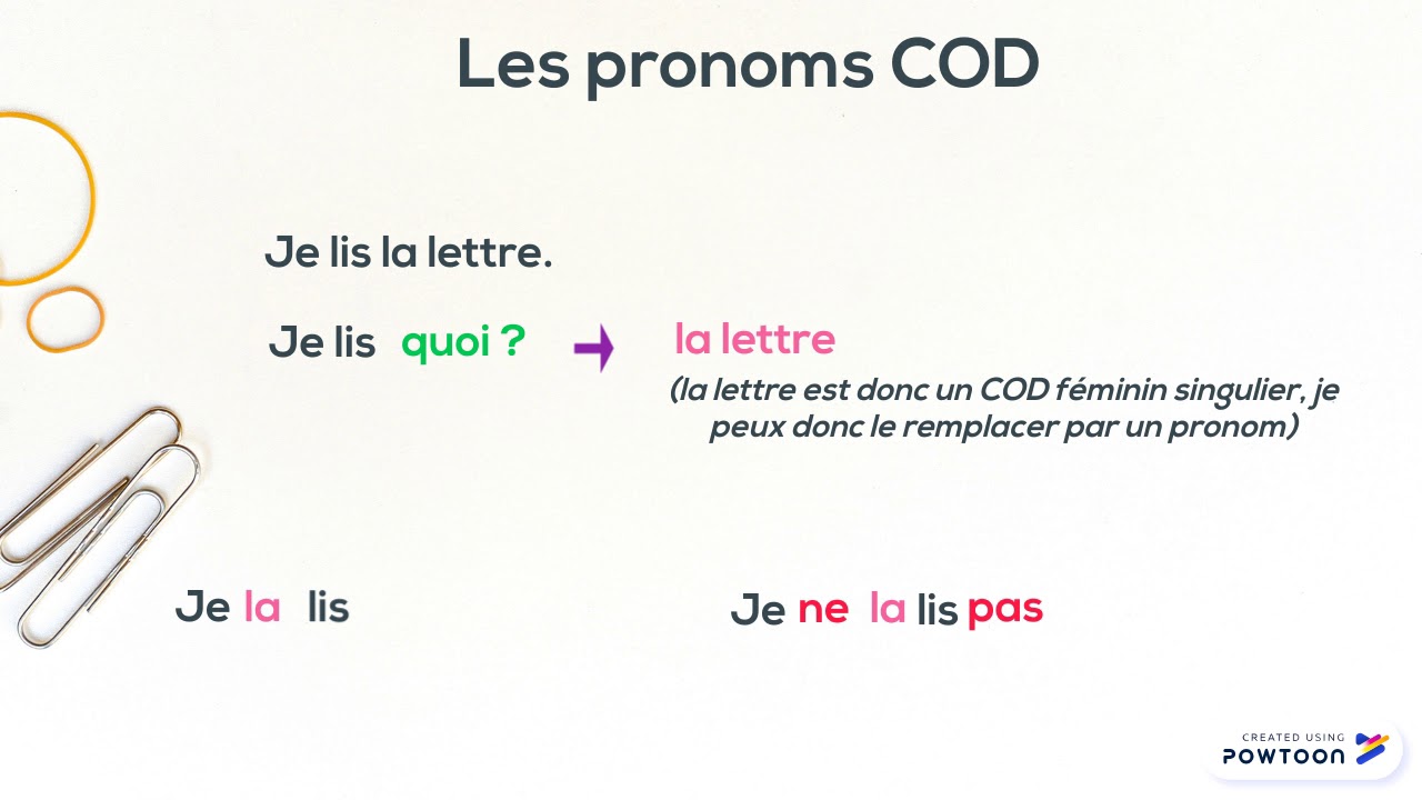 Les pronoms COD - YouTube