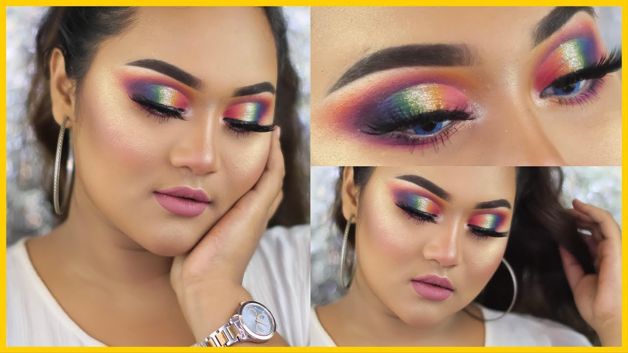 Colorful, Dramatic & Glittery Eid Makeup Tutorial 2019 | Raisa Naushin - YouTube