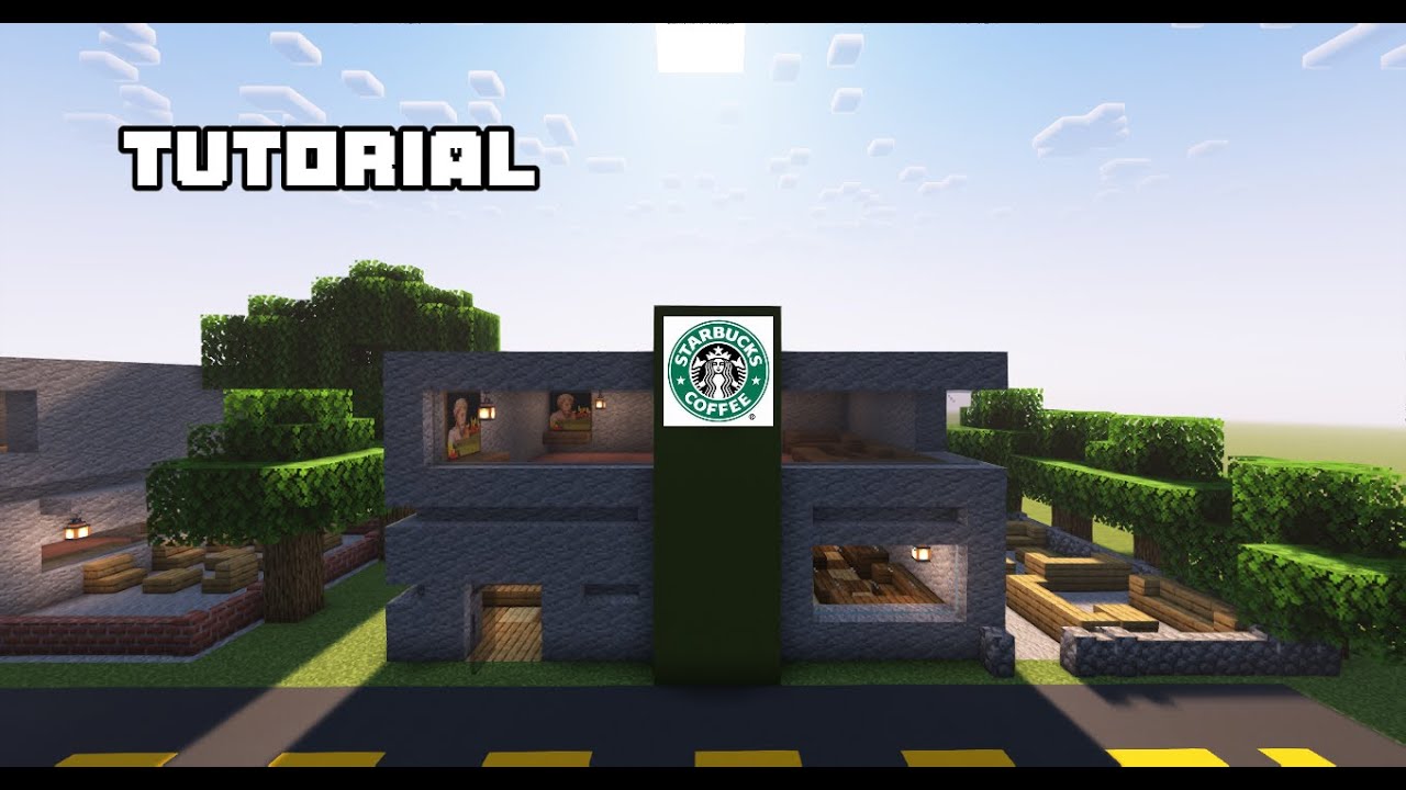 Starbucks in Minecraft tutorial (how to make Starbucks in Minecraft) - YouTube