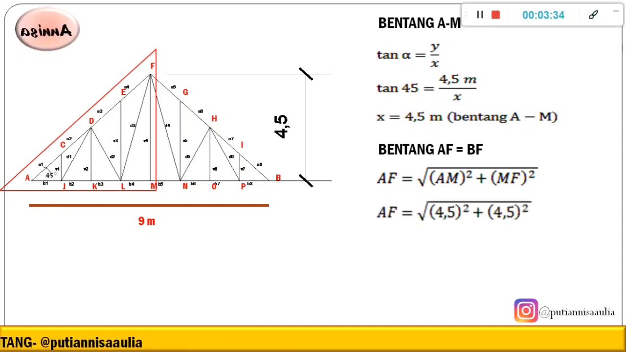 RANGKA BATANG | MENENTUKAN PANJANG BENTANG - YouTube