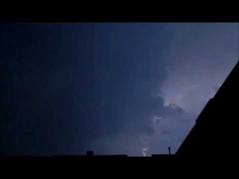 severe summer thunderstorm with nice lightning and continuous thunder - YouTube