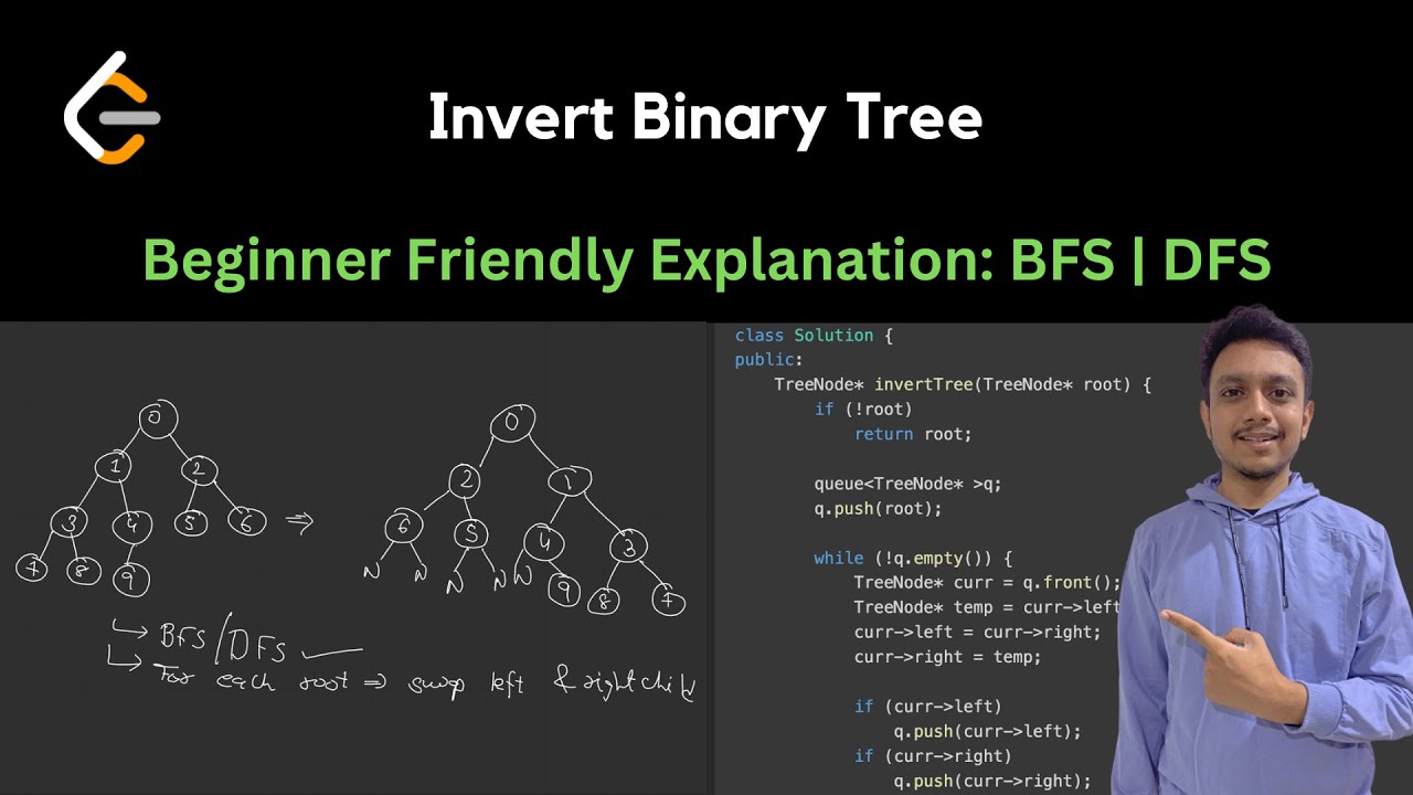 226 Invert Binary Tree Leetcode Daily Challenge Beginner Friendly Solution Bfs Dfs