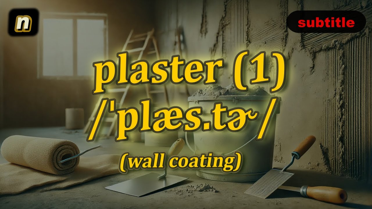 [n] Plaster meaning (wall coating) with 5 examples - YouTube