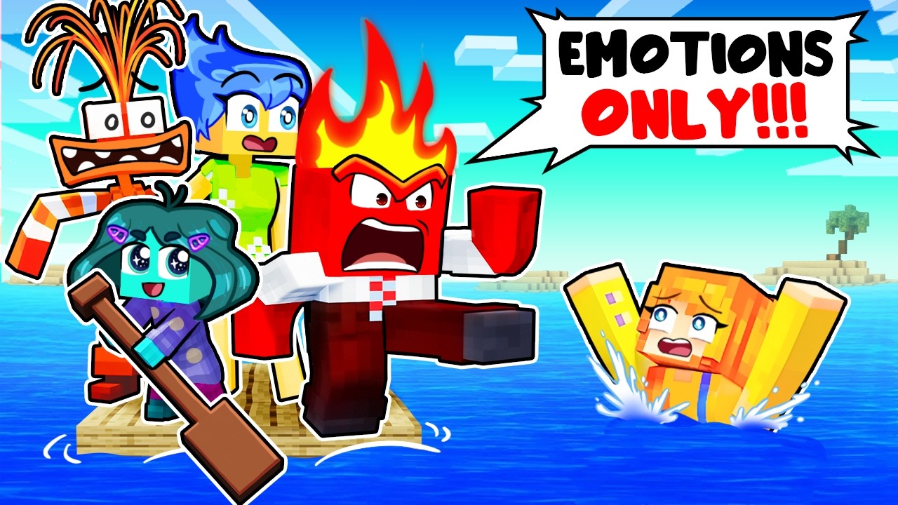 One Human on an INSIDE OUT RAFT in Minecraft! - YouTube