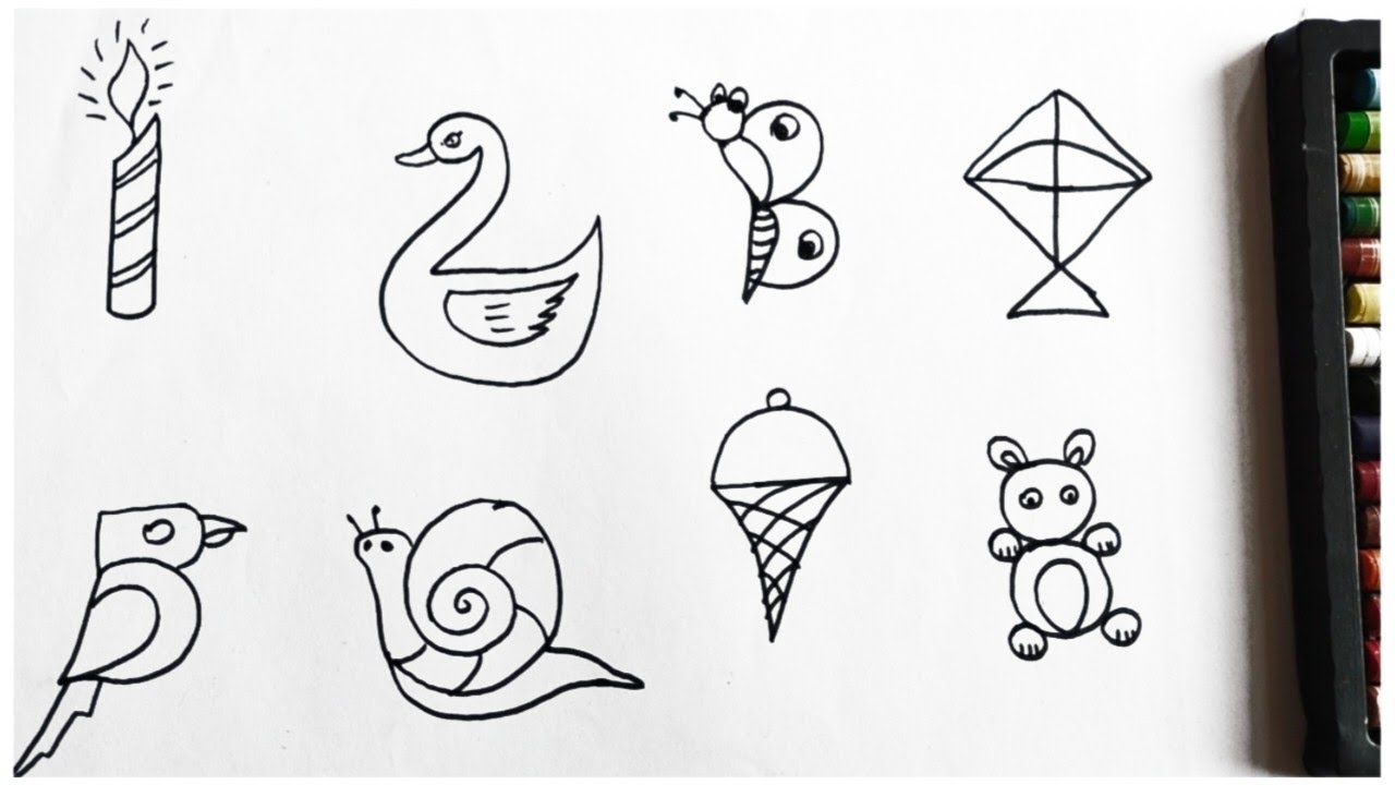 How to draw from numbers(1-8) ।। drawing with numbers/ easy drawing ...