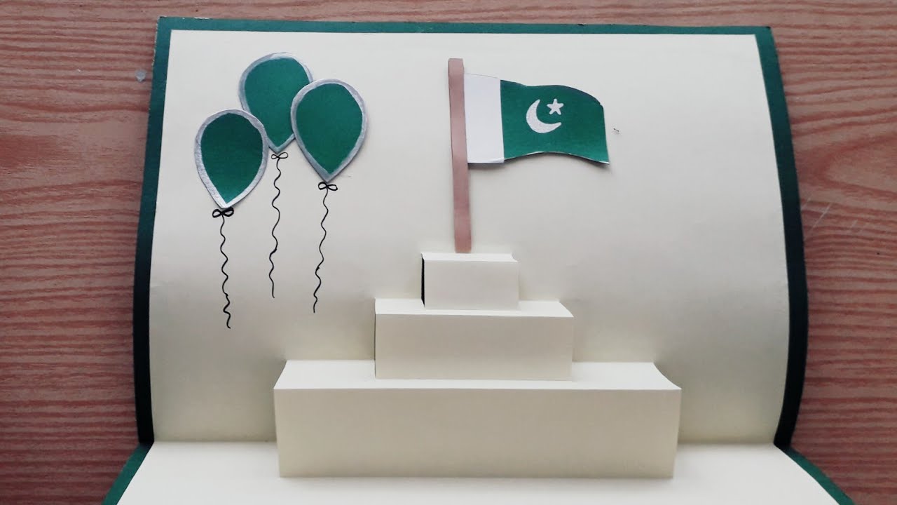 Independence day pop up card| flag opening card| Pakistani Flag opening ...