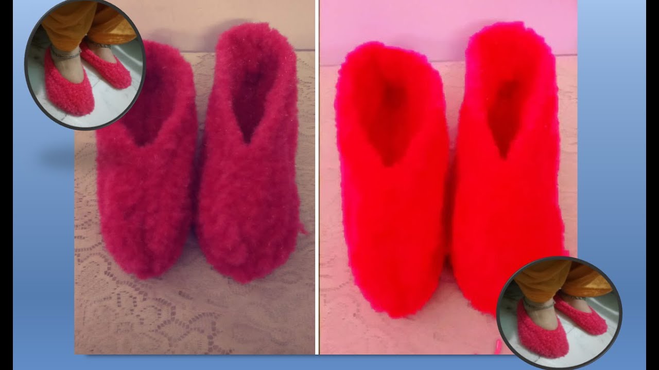 Easy And Beautiful Crochet Slippers from a Rectangle -For any Foot Size ...