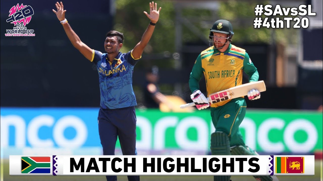 South Africa vs Sri Lanka 4th T20 World Cup Match Highlights | ICC ...