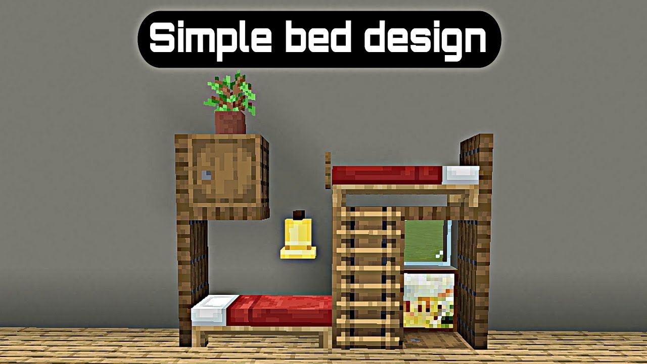 Simple bed design for Minecraft. #minecraft #tutorial - YouTube