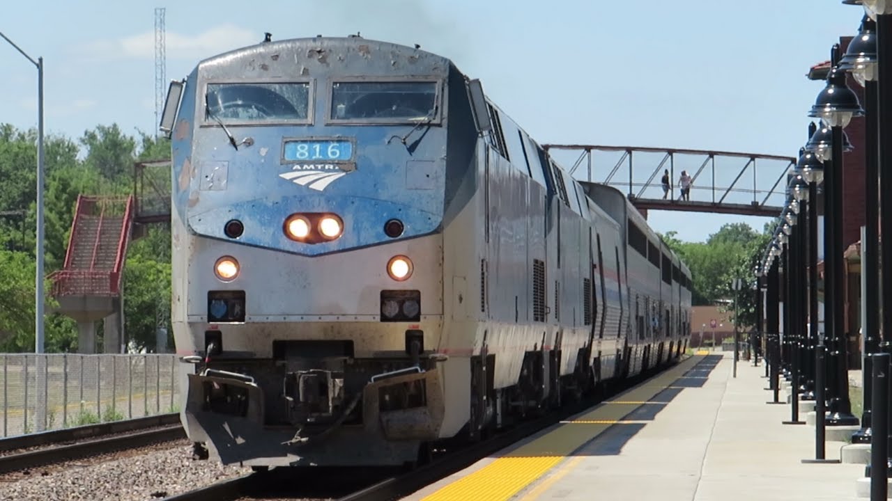 Amtrak #4 Departs Fort Madison, Iowa! - YouTube