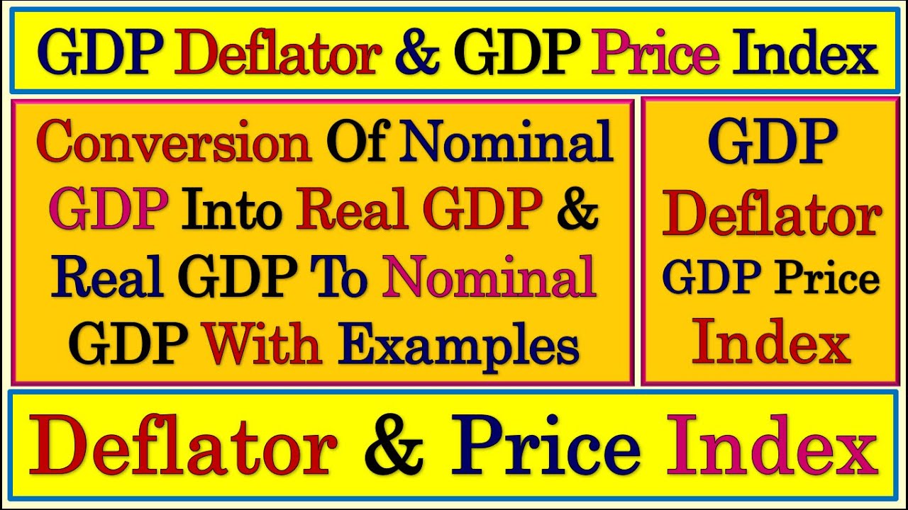 GDP Deflator | GDP Price Index | Nominal GDP | Real GDP | GNP Deflator ...