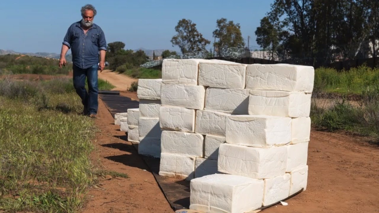 LA artist builds 6-foot-high cheese wall on the US-Mexico border in ...