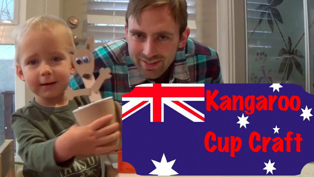 Kangaroo Cup Craft For Australia Day - Logan's Life - YouTube