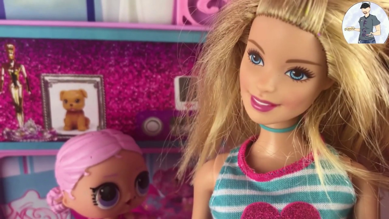 LOL SURPRISE! Barbie doll house tour- lol dolls new house routine - YouTube