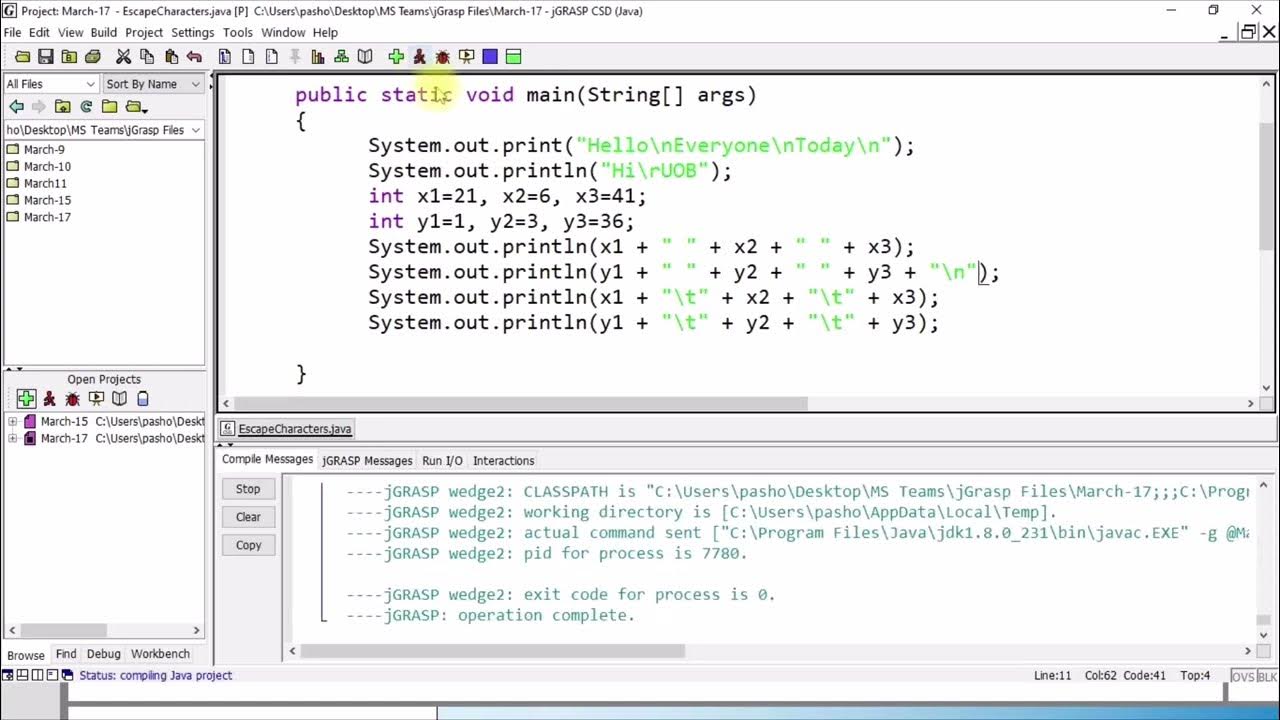 Lecture 18 - Chapter 2 - Escape Characters - ITCS113 - YouTube