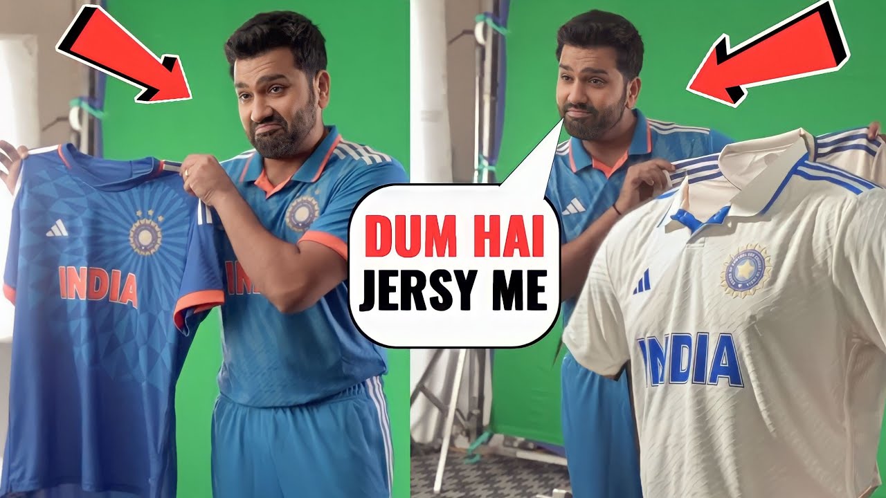 Rohit Sharma Surprised 😲 With INDIA'S Jersey In Video Shoot For Team ...