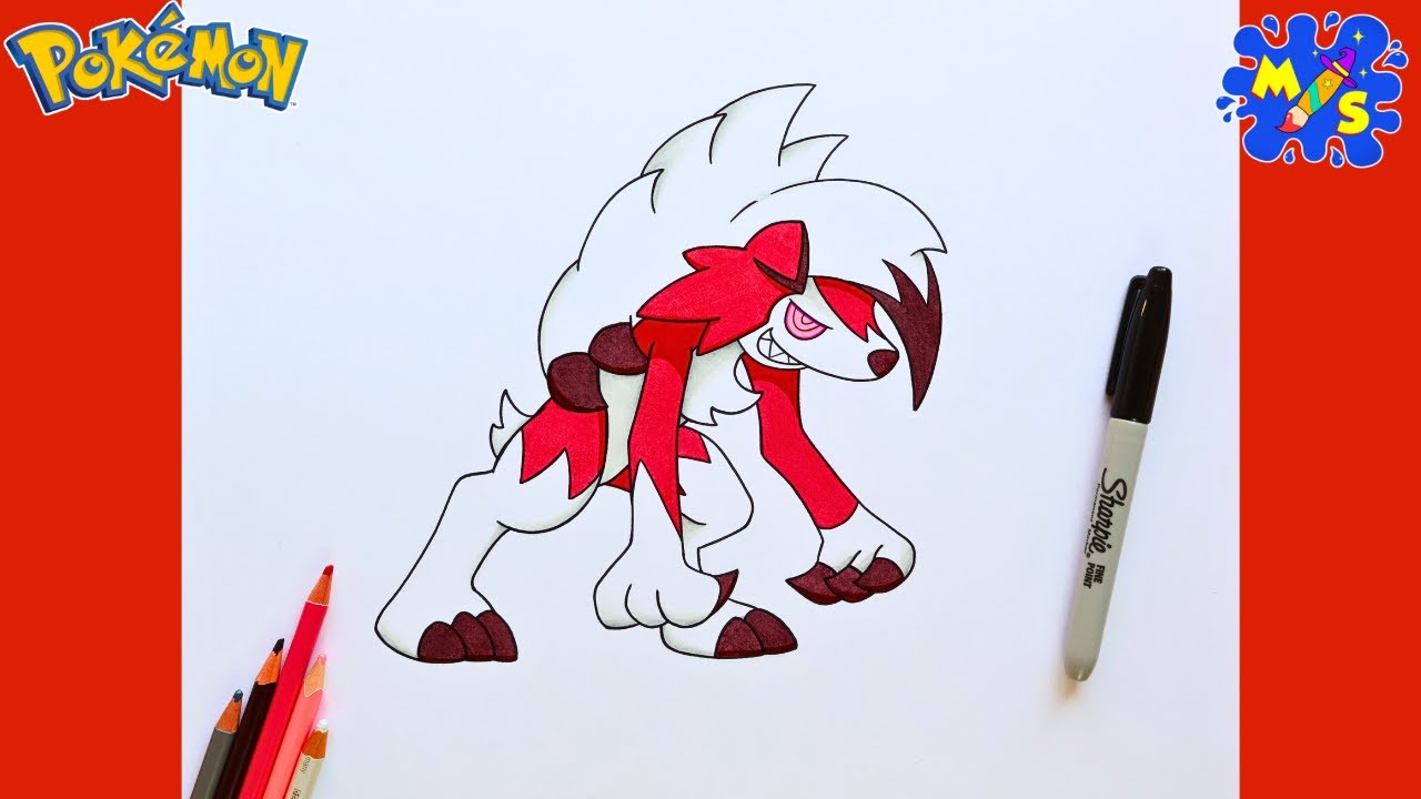 How To Draw Lycanroc (Midnight Form) from Pokemon - YouTube