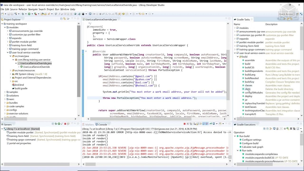 Override Liferay Services with Service Wrappers Exercise 1 - YouTube