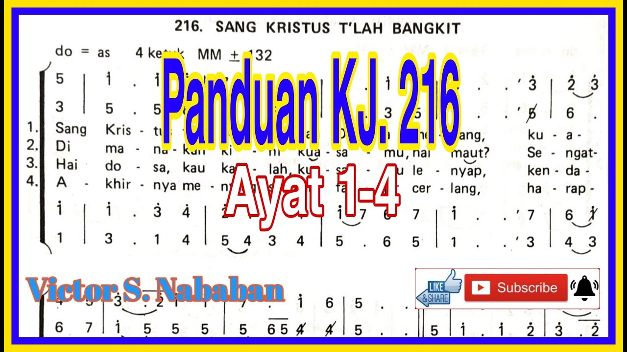 Panduan KJ 216 SANG KRISTUS T'LAH BANGKIT || Ayat 1-4 - YouTube