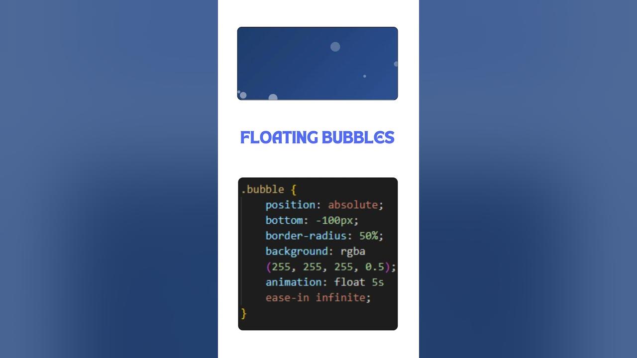 Floating Bubbles | Html Css Javascript #cssanimation #css3animation # ...