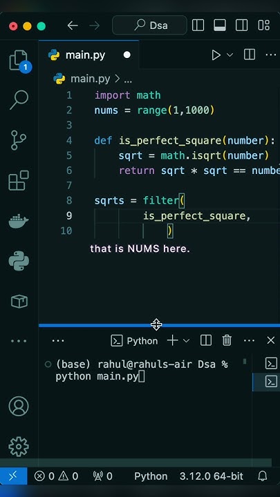 Mastering Pythons Filter Function Perfect Squares 🐍🔍 Python Codingtips Coding Dev Youtube