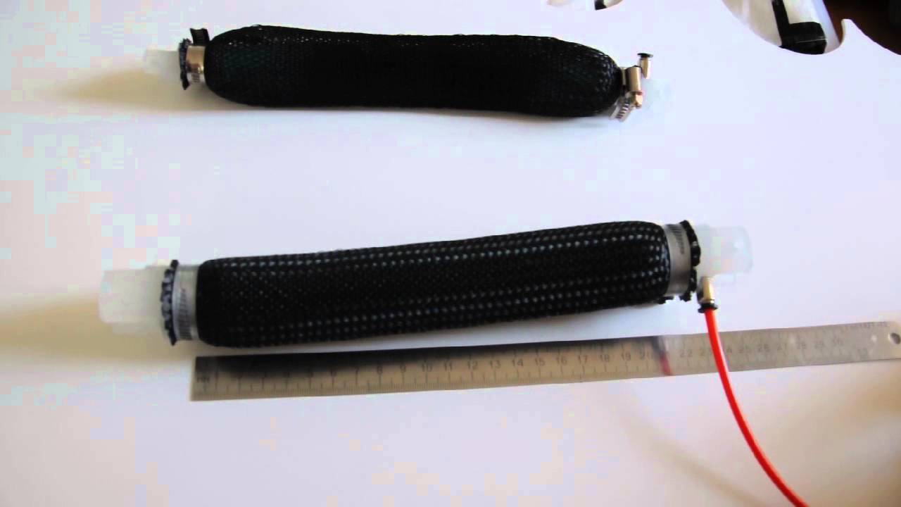 Hand made pneumatic muscle. - YouTube