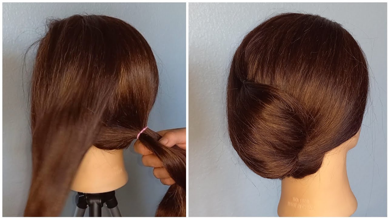 Simple French Bun Hairstyle Step By Step/In a new and easy way - YouTube